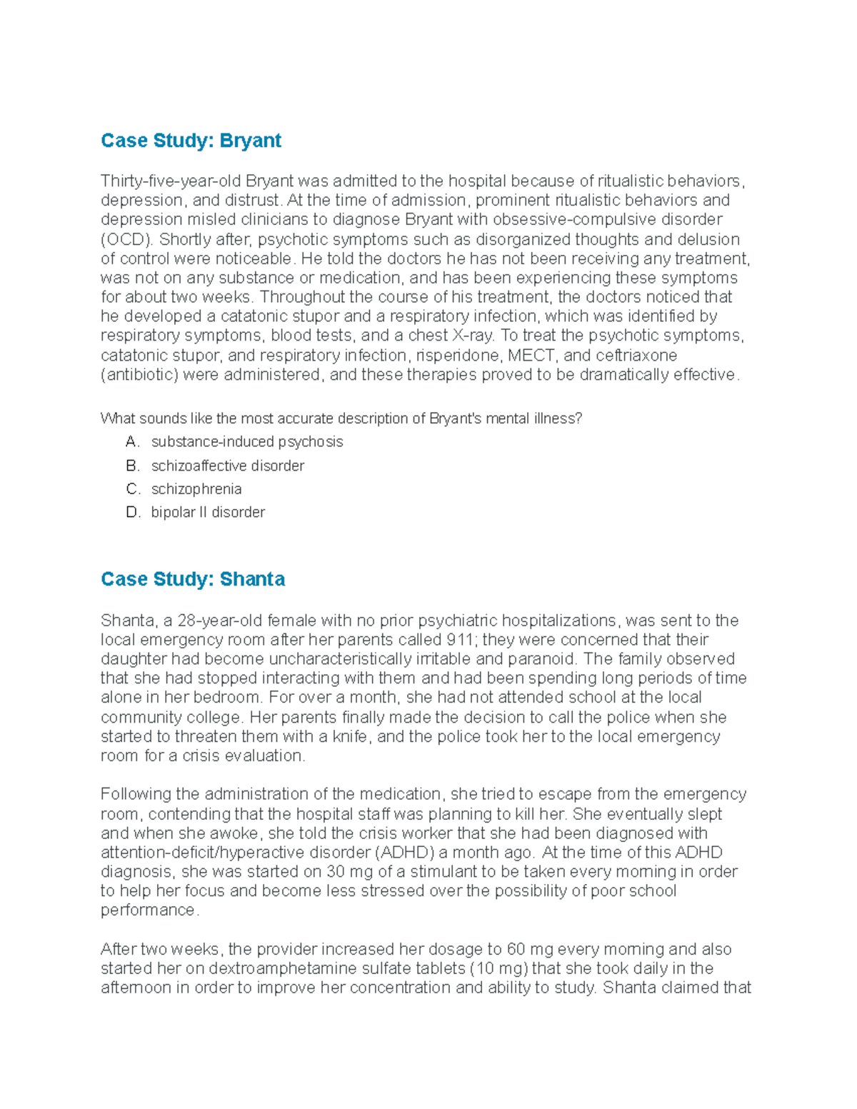 Case Study - Student - Case Study: Bryant Thirty-five-year-old Bryant ...