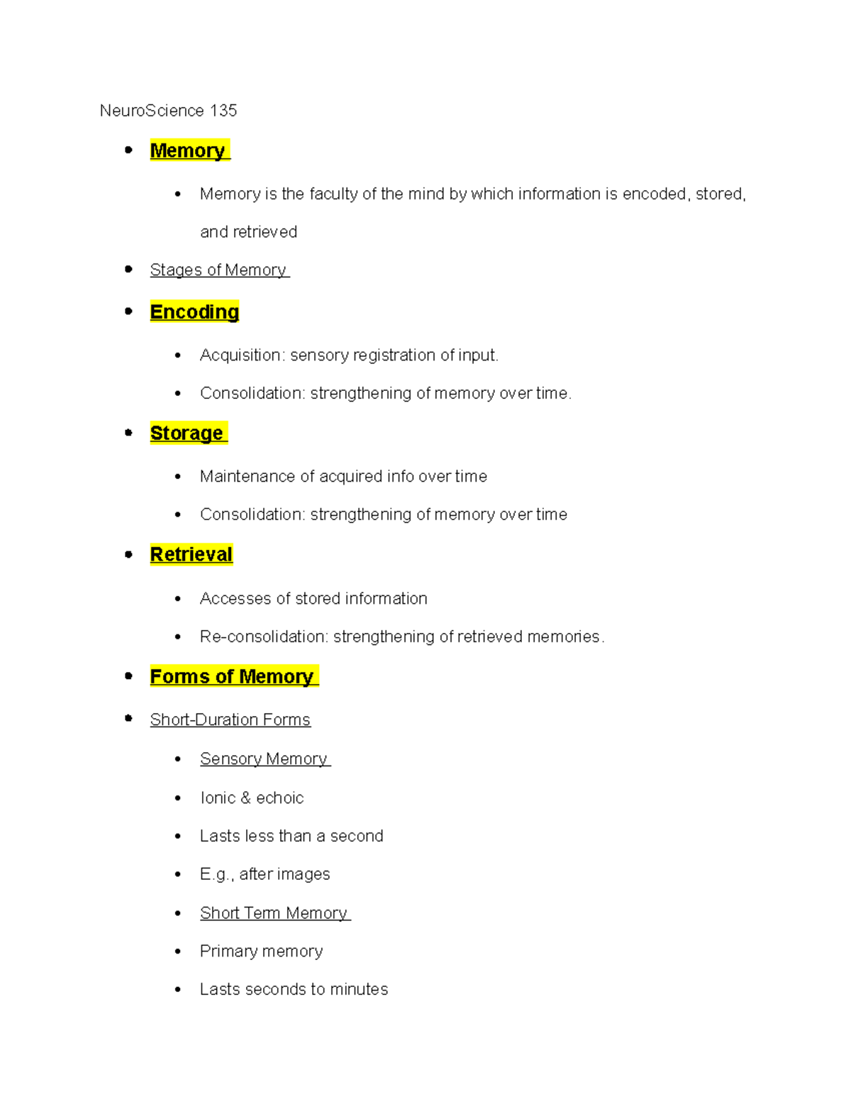 Psc 135 Day 24 Memory And The Stages Of Memory Deprecated Api Usage The Svg Back End Is No