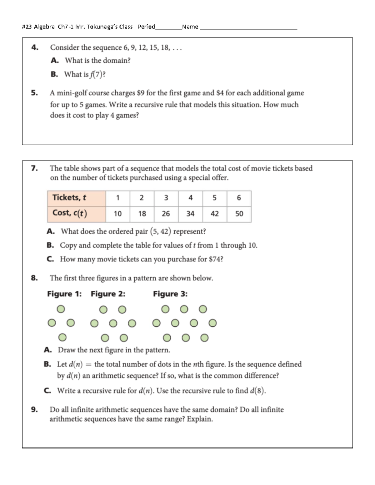 #23 Algebra Ch7 1 - SUP - BOC008 - 23 Algebra Ch 7 - 1 Mr. Tokunaga’s ...