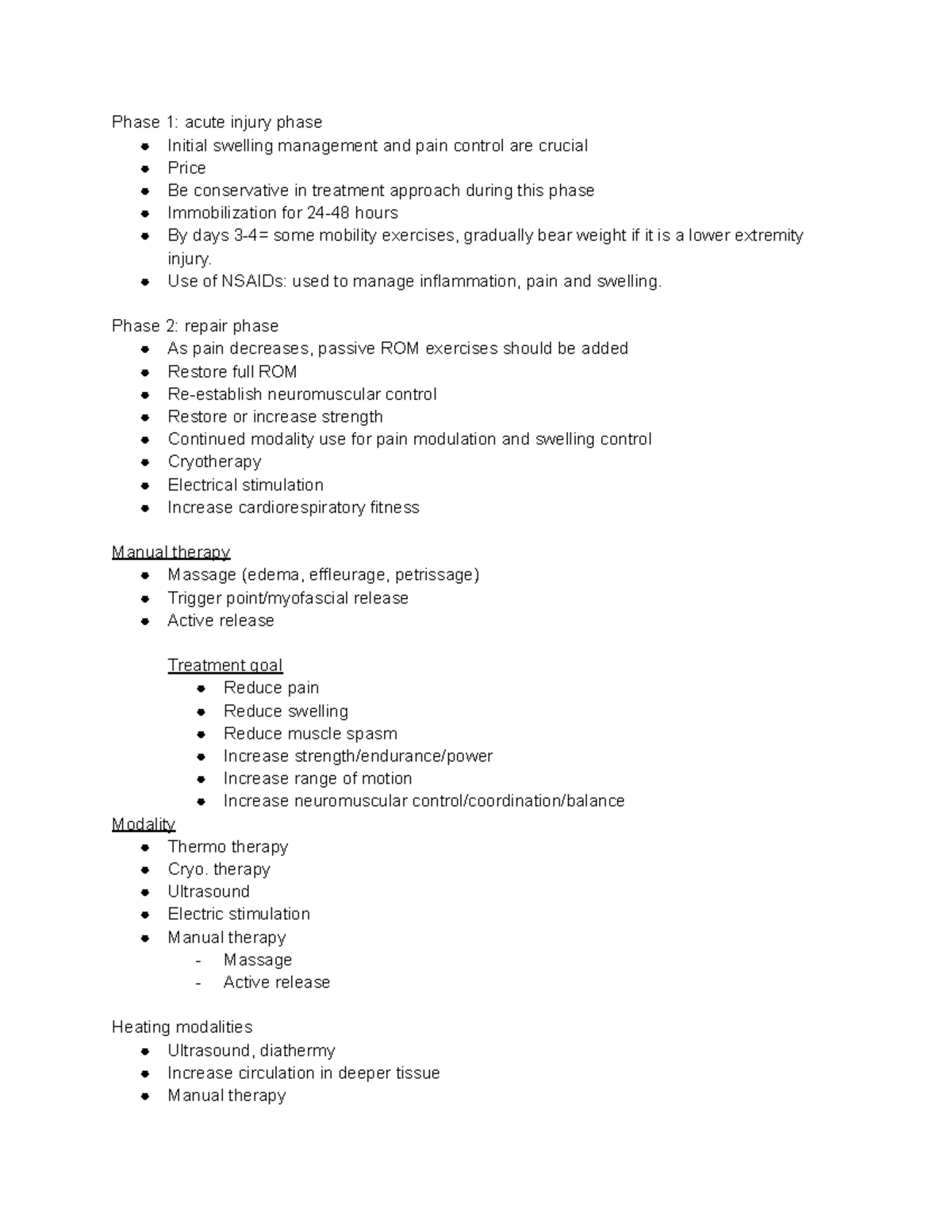 Healing process of intro to athletic training - Phase 1: acute injury ...