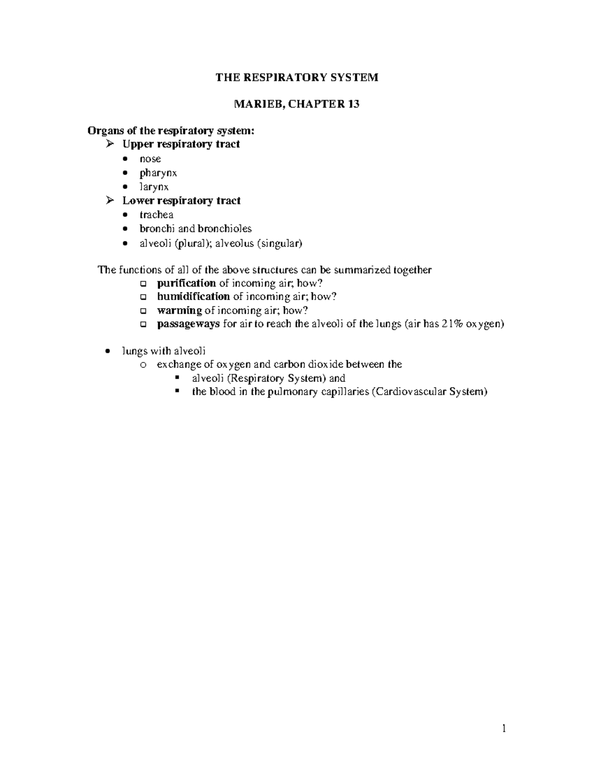 ANAT113 Respiratorysystemwk 11F21 - THE RESPIRATORY SYSTEM MARIEB ...