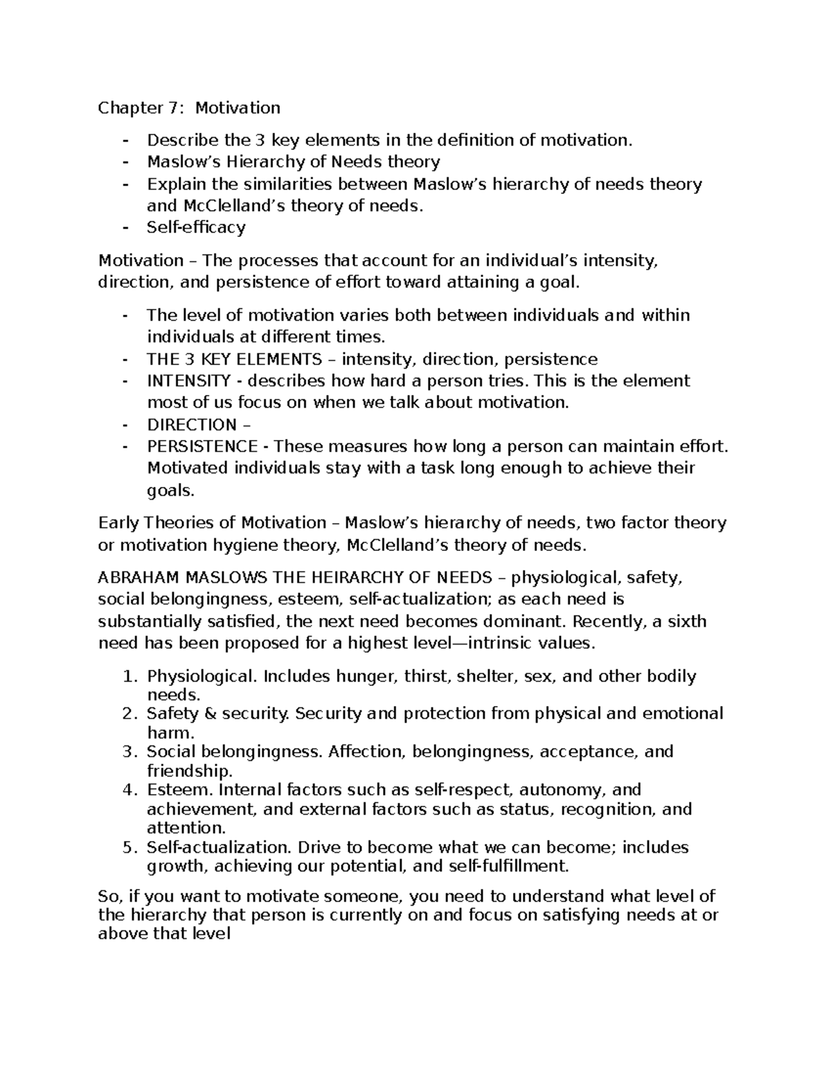 OBc715Chapter 7 Motivation - Chapter 7: Motivation Describe the 3 key elements in the definition ...
