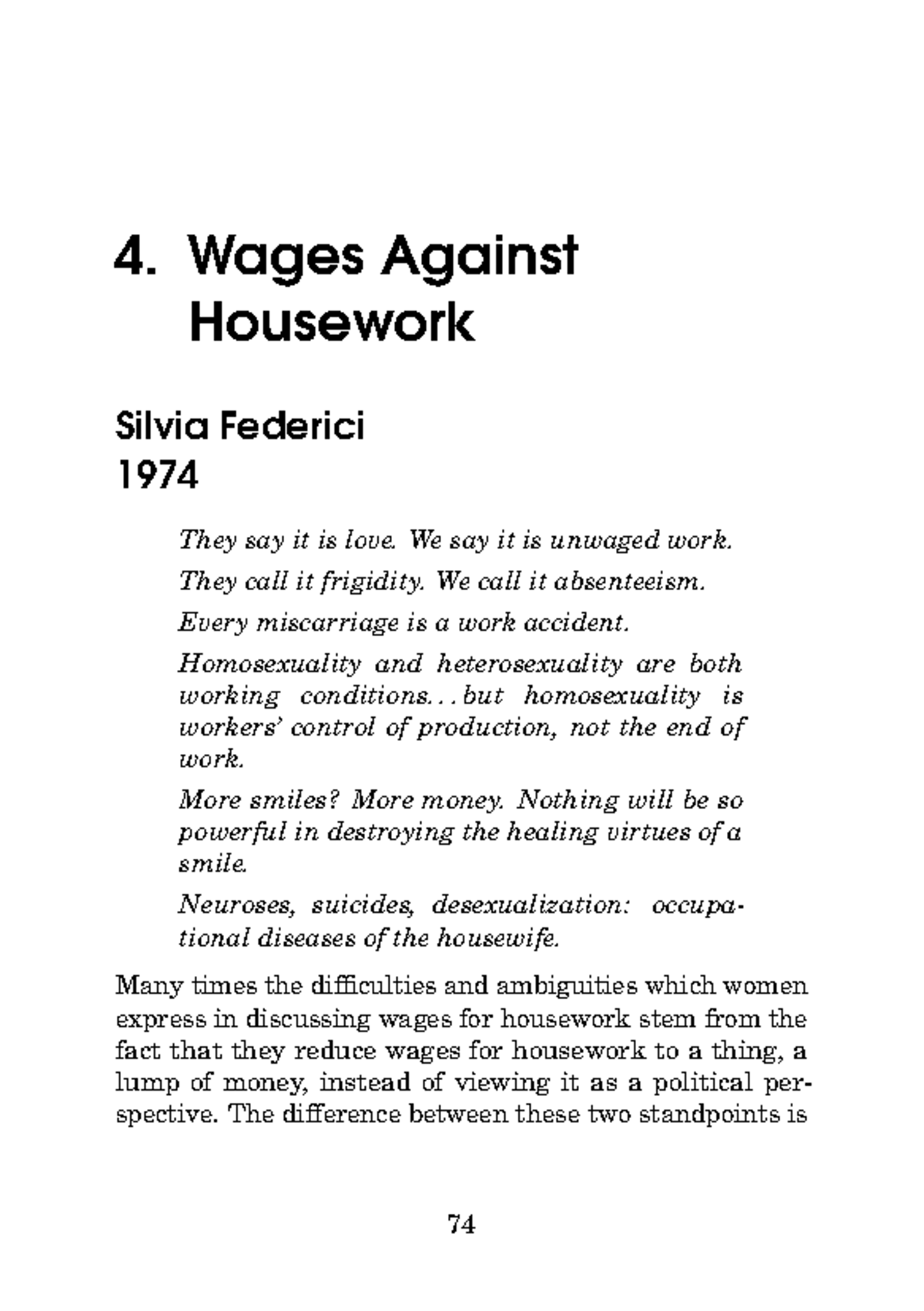 Wages Against Housework - 4. Wages Against Housework Silvia Federici ...