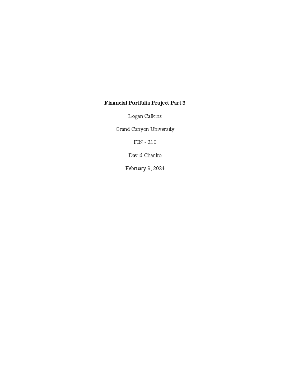Financial Portfolio Project Part 3 - After doing some research just a ...