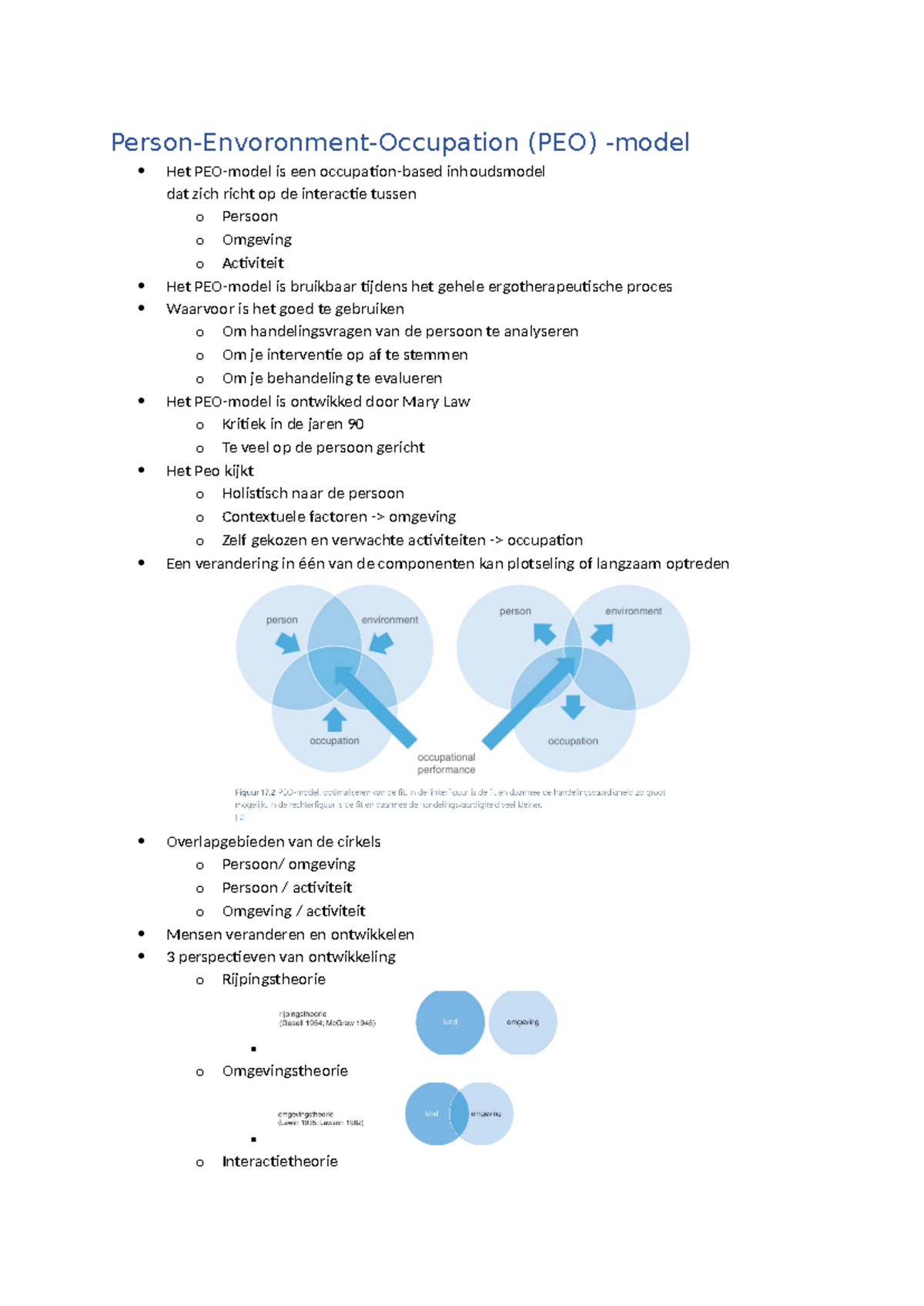 Beroepsontwikkeling samenvatting Anne Mie - Person-Envoronment ...