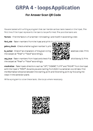 Week 3 GRPA 3 - Nested loops - Graded - GRPA 3 - Nested loops - GRADED For Answer Scan QR Code ...