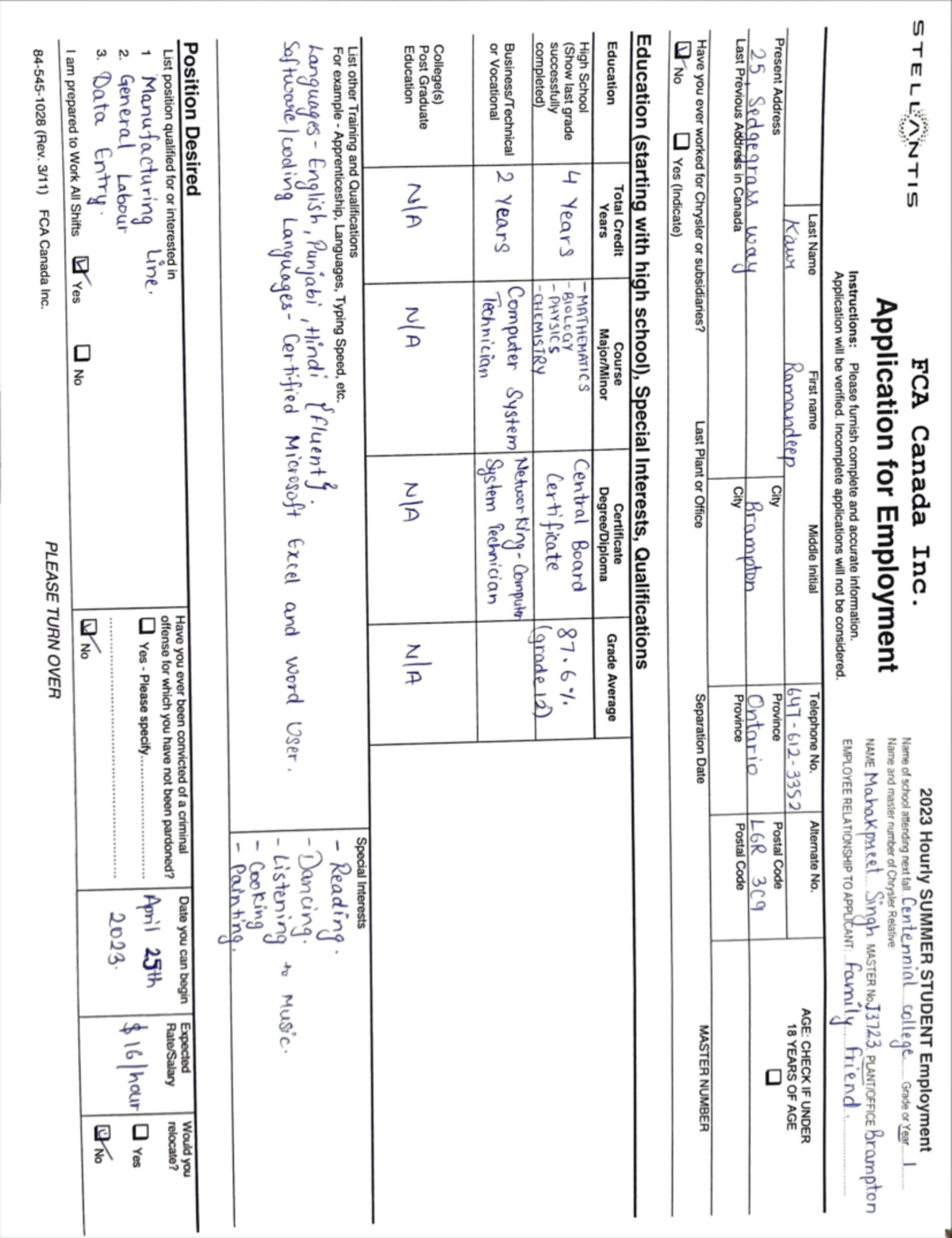 Application Form - AMEG212 - Studocu