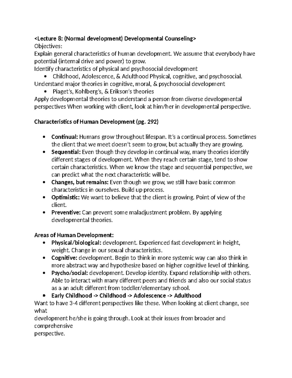 Counseling - summary - Objectives: - Studocu