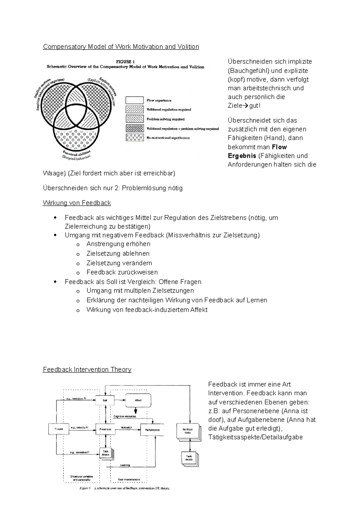 Compensatory Model of Work Motivation and Volition - Compensatory Model ...