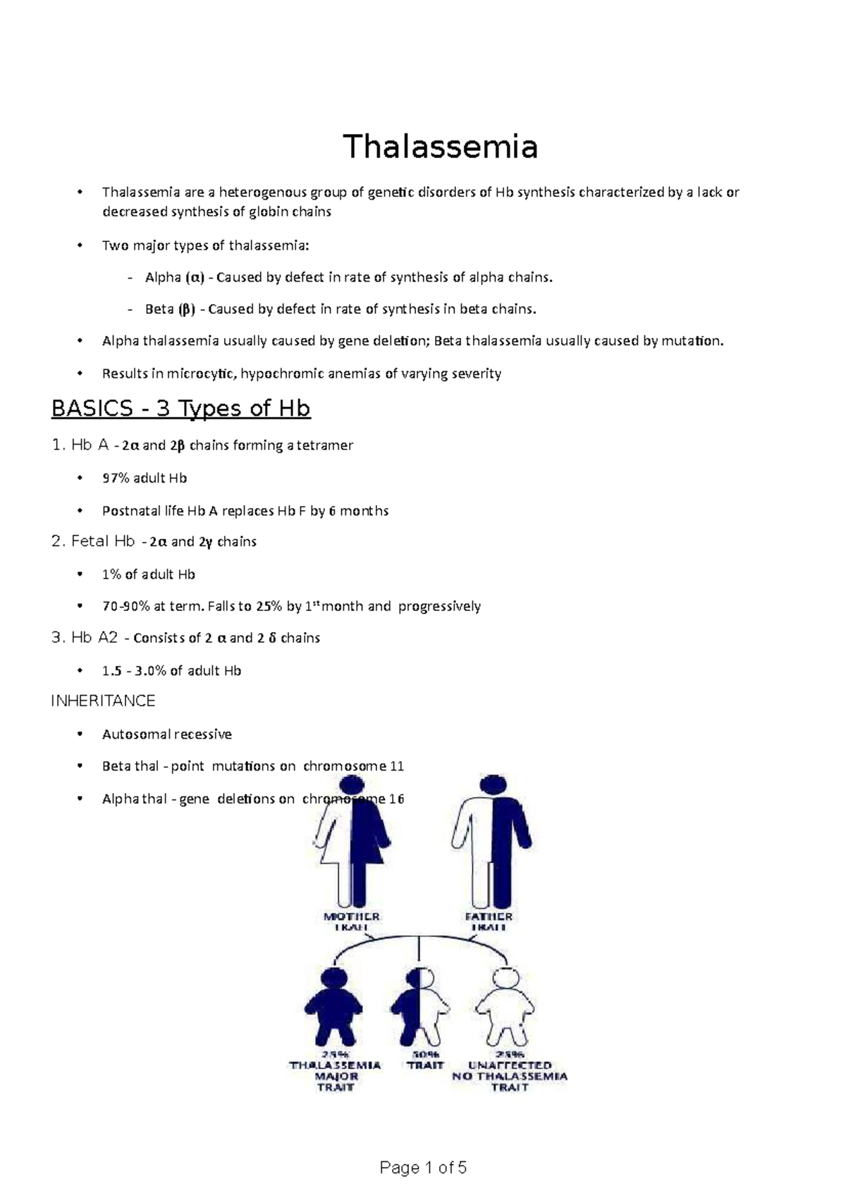 Chapter - 37 Thalasemia - Thalassemia Thalassemia are a heterogenous ...