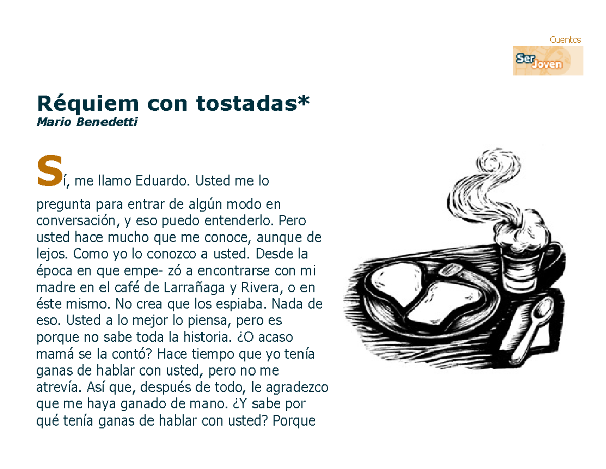 Cuento Réquiem con totadas (violencia de genero)- Mario Benedetti ...