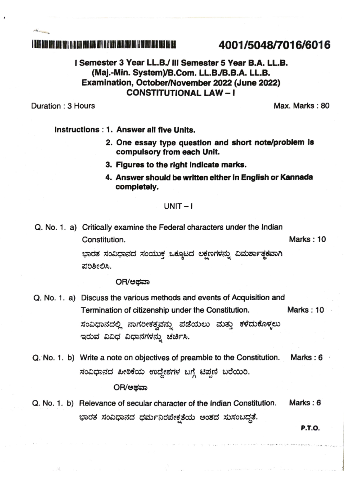 Constitutional Law 1 - notes - I Semester 3 Year Semester 5 Year B. LL ...
