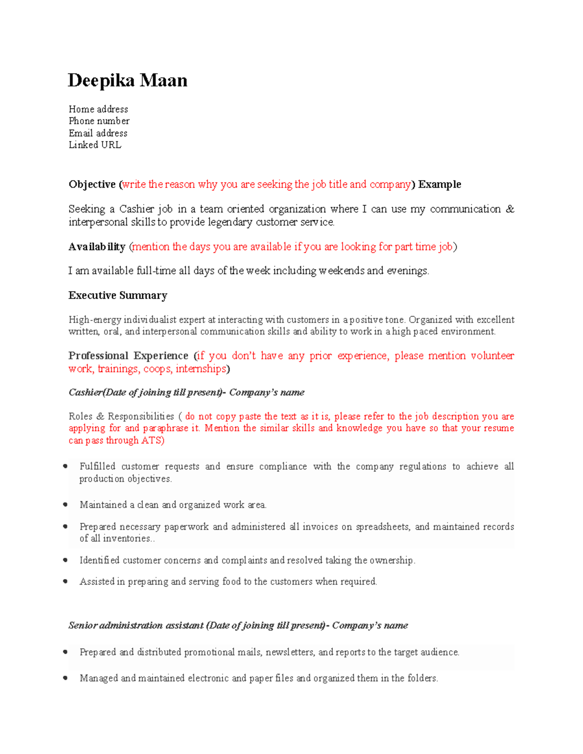 Insta resume - I need to look practical material - PMYA105 - Algoma ...