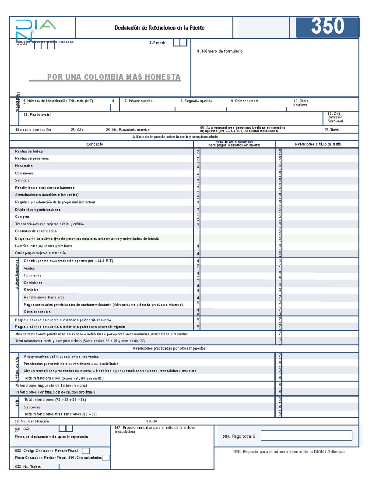 Formulario 350 2023(1) Siiiiiii - Declaración de Retenciones en la ...