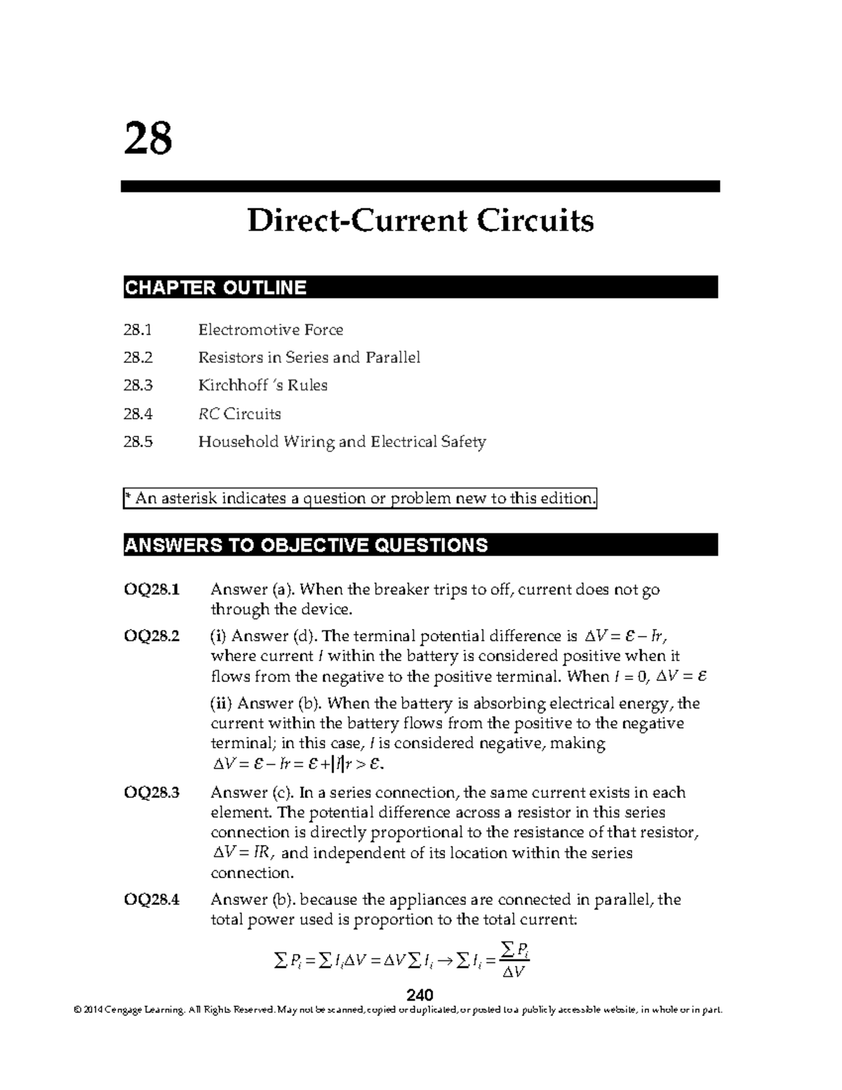 Chapter 28 - Direct-Current Circuits - 240 28 Direct-Current Circuits ...