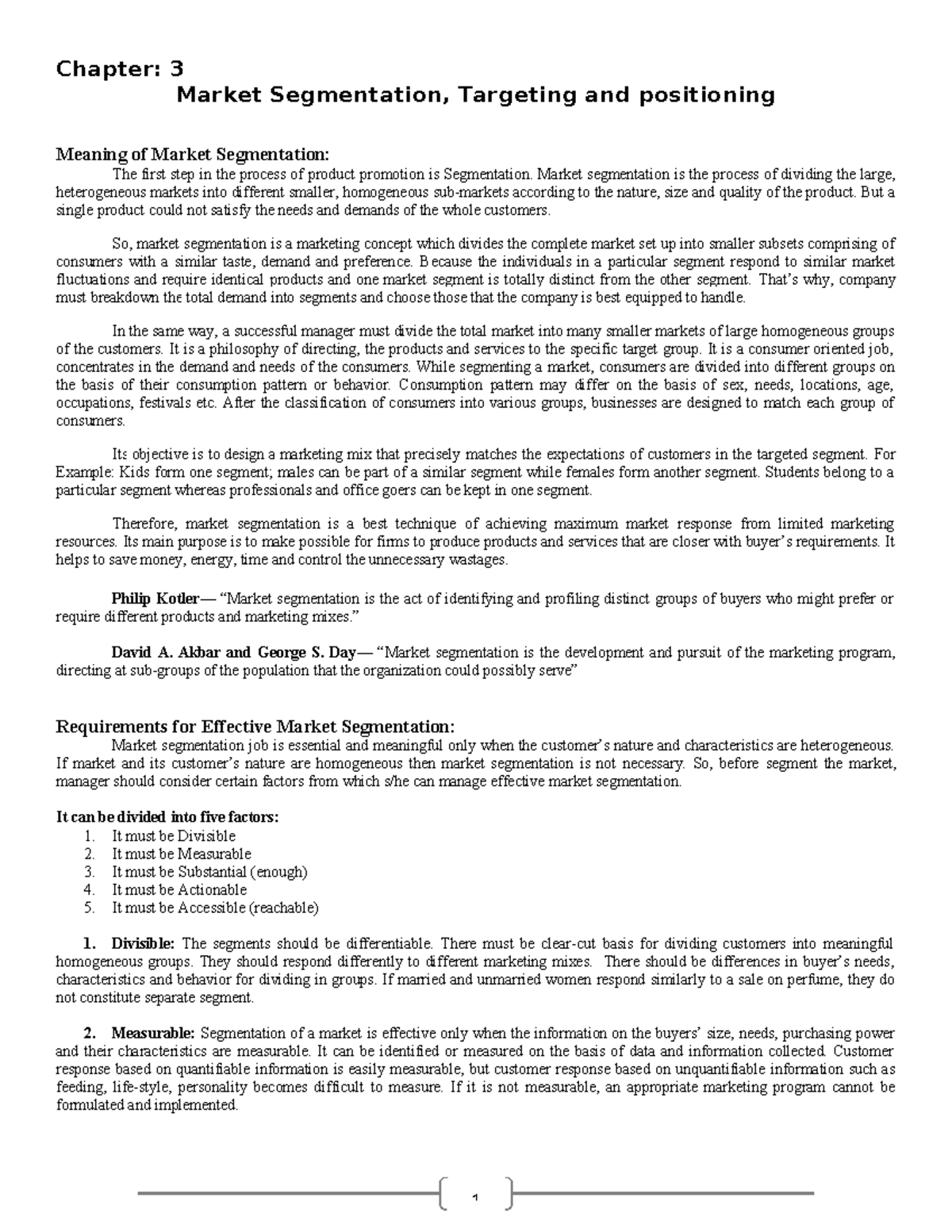 3. Market Segmentatin, Targeting and Positioning - Chapter: 3 Market ...