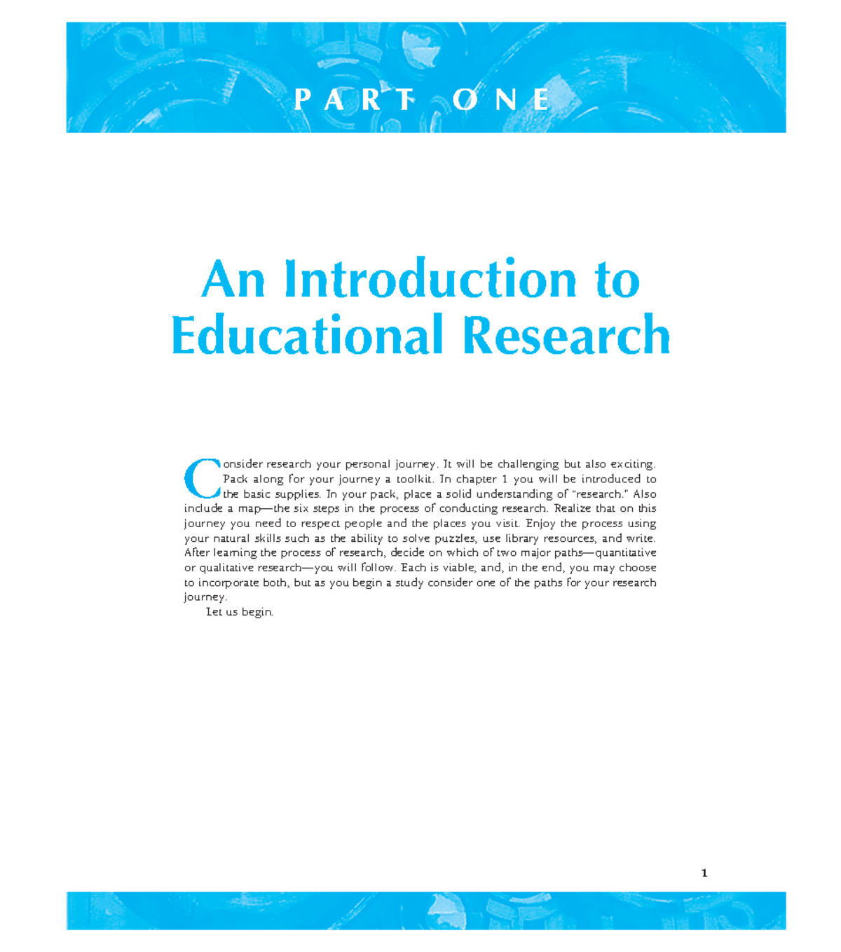 Creswell c01 - Intoduction to research - 1 P A R T O N E C onsider ...