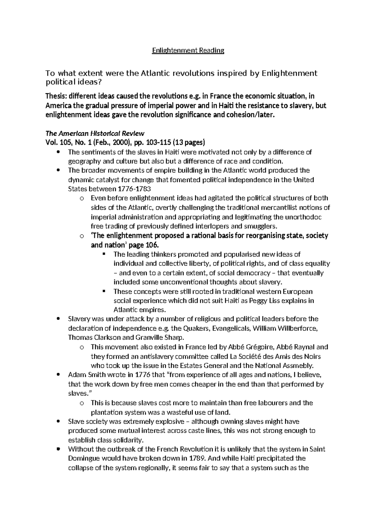2 - Enlightenment Reading - Enlightenment Reading To what extent were ...
