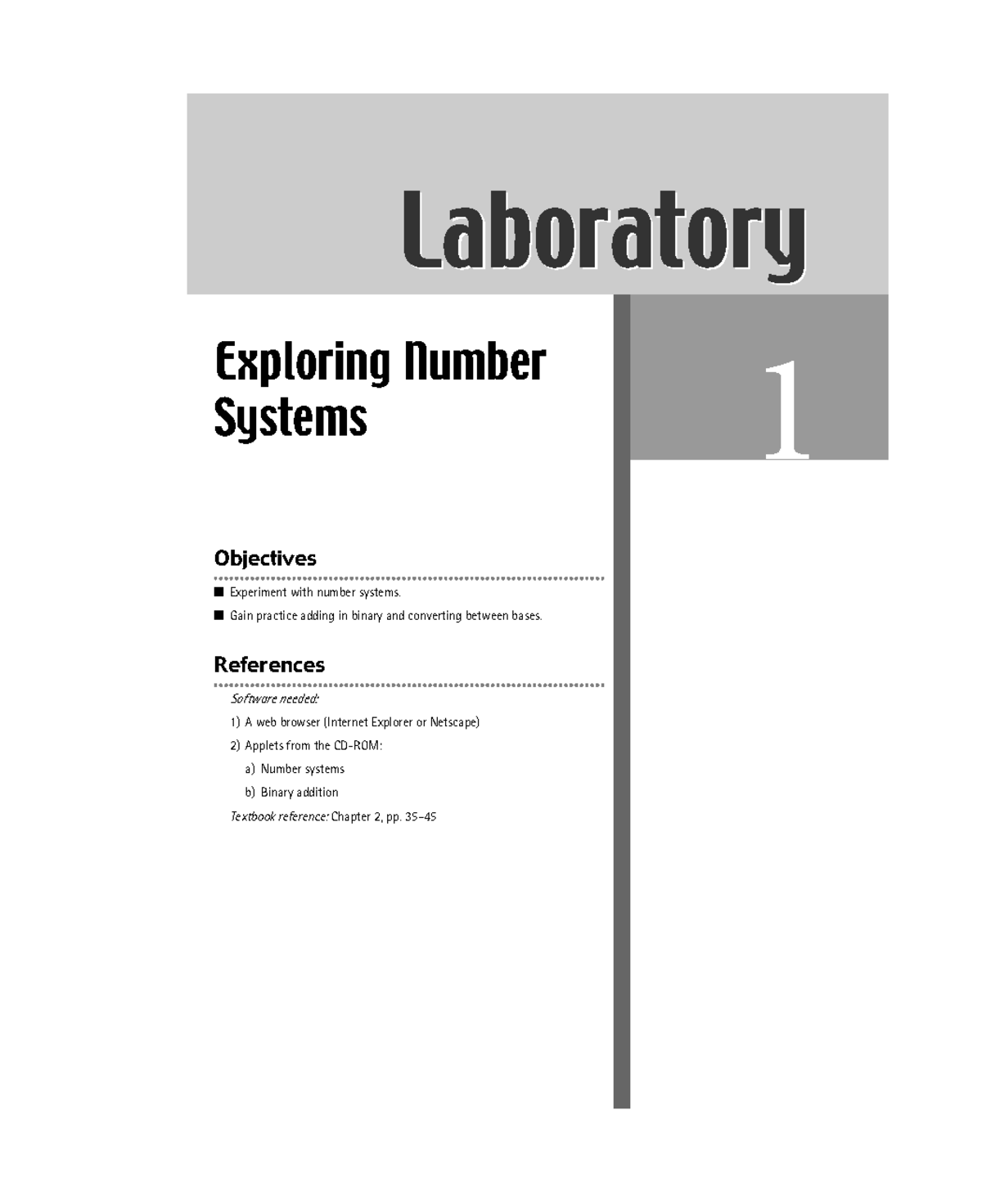 lab 1 background - Objectives Experiment with number systems. Gain ...