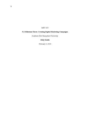 MKT 311 Final Project - MKT 311 7-2 Final Project MKT 311 7-2 Final ...