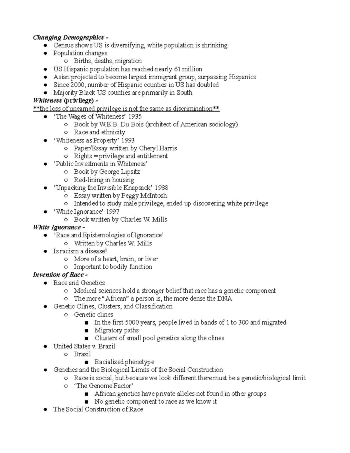 Soc 134 Notes - Changing Demographics - Census shows US is diversifying ...
