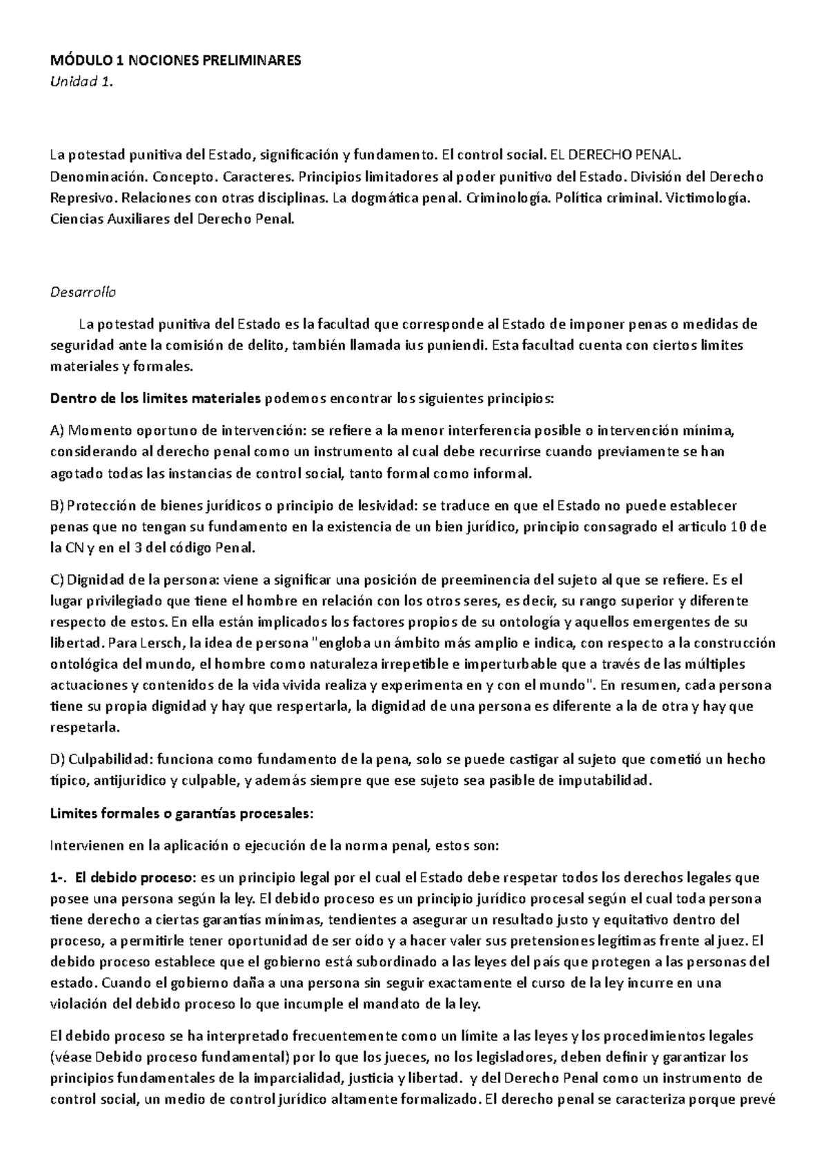 Programa - asdadsa - MÓDULO 1 NOCIONES PRELIMINARES Unidad 1. La ...