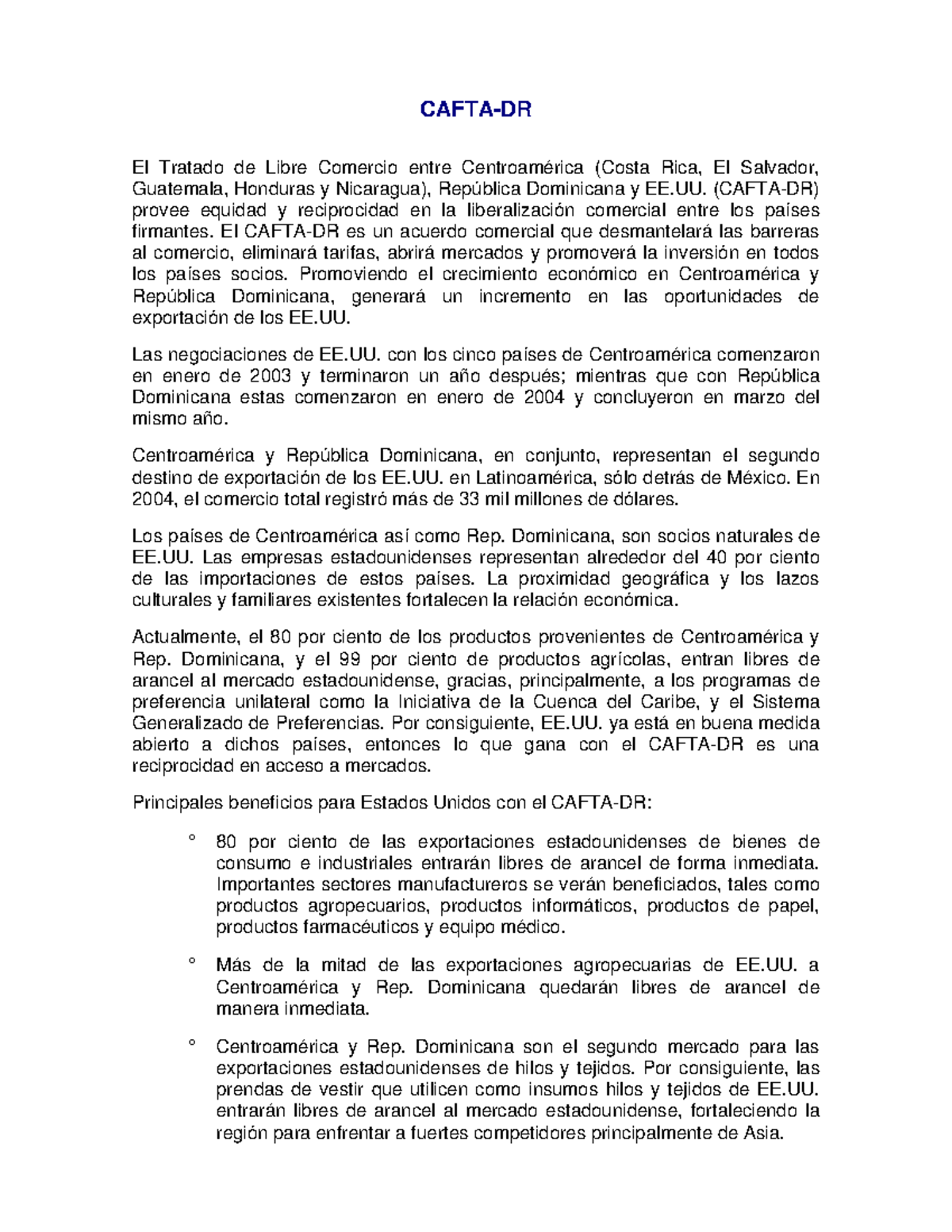 1 1 832 Cafta - CAFTA-DR El Tratado de Libre Comercio entre ...