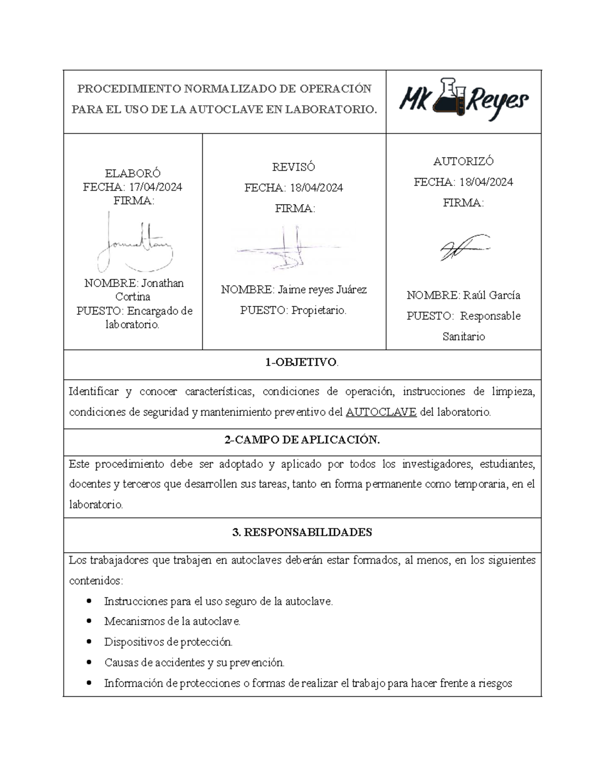 PNOs - Ejemplo PNO - PROCEDIMIENTO NORMALIZADO DE OPERACIÓN PARA EL USO ...