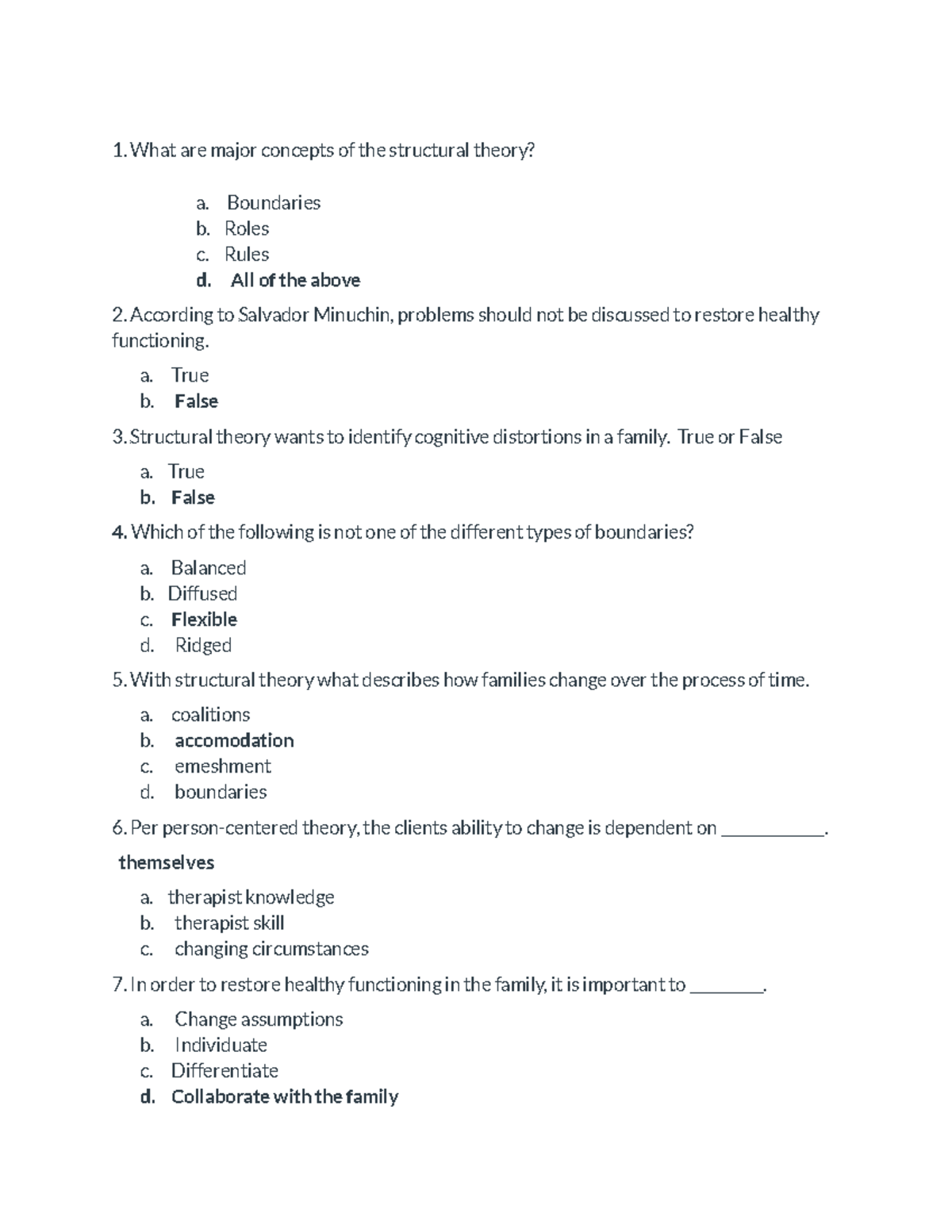 CYAF Practice Quiz 1 - Belle Scheef - What are major concepts of the ...