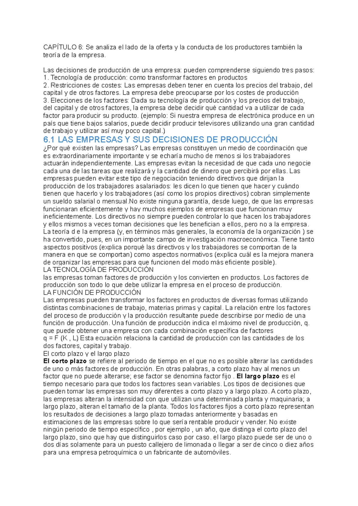 Capítulo 6 Pyndick rubinfeld Microeconomia - CAPÍTULO 6: Se analiza el lado de la oferta y la ...