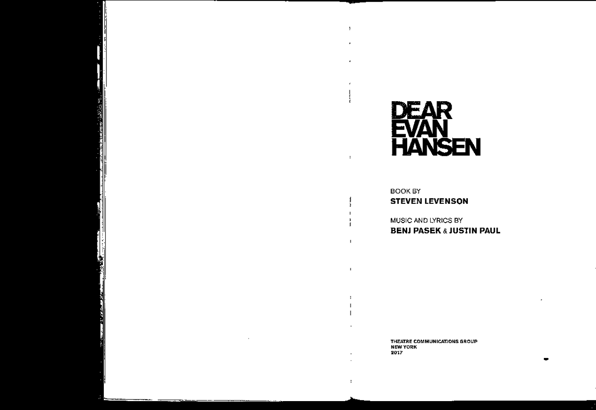Dear evan hansen act 1 - reading - ENG 120 - Studocu