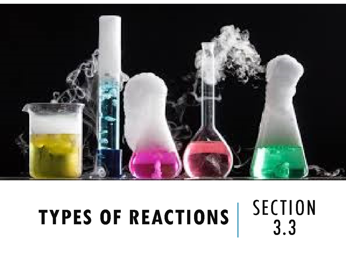Lesson 3.3 Chemical Reactions - Types of Reactions - TYPES OF REACTIONS ...