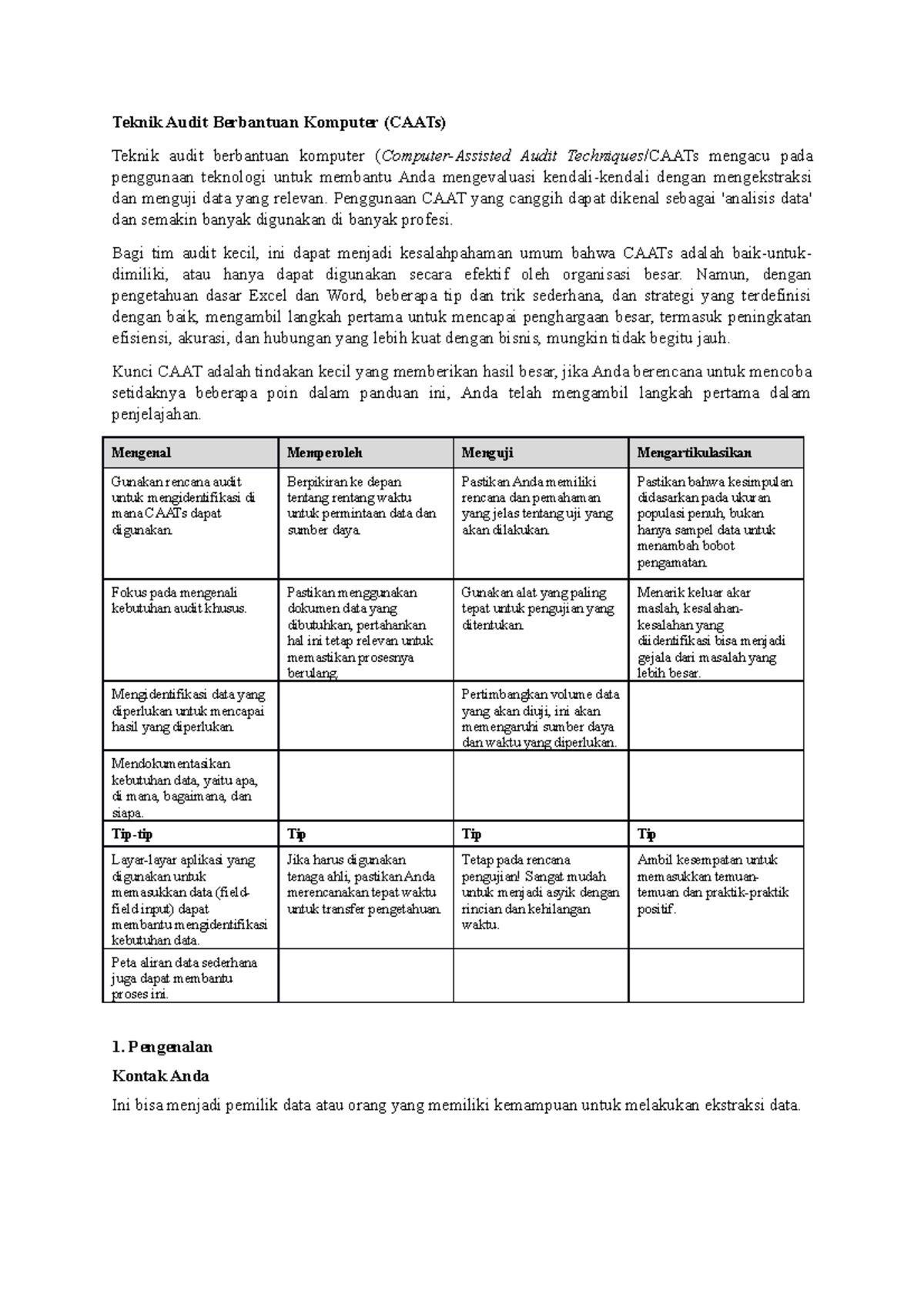 Teknik Audit Berbantuan Komputer - Penggunaan CAAT yang canggih dapat ...