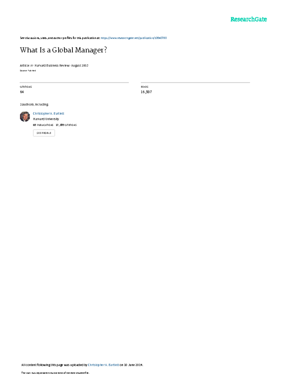 What Is a Global Manager - See discussions, stats, and author profiles ...