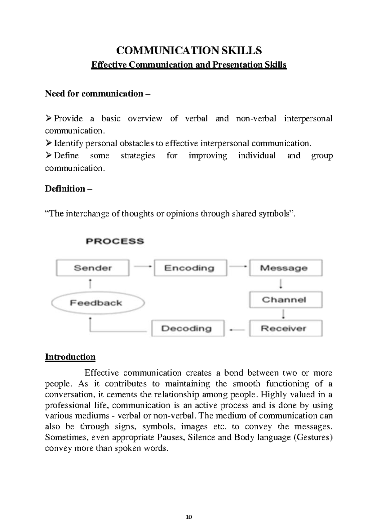 Module II - Communication Skills AND Kinesthetics - COMMUNICATION ...