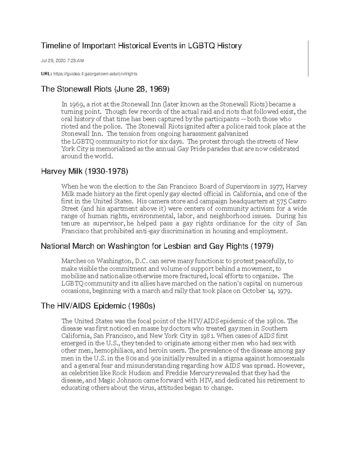Lgbtq History Timeline - Timeline of Important Historical Events in ...