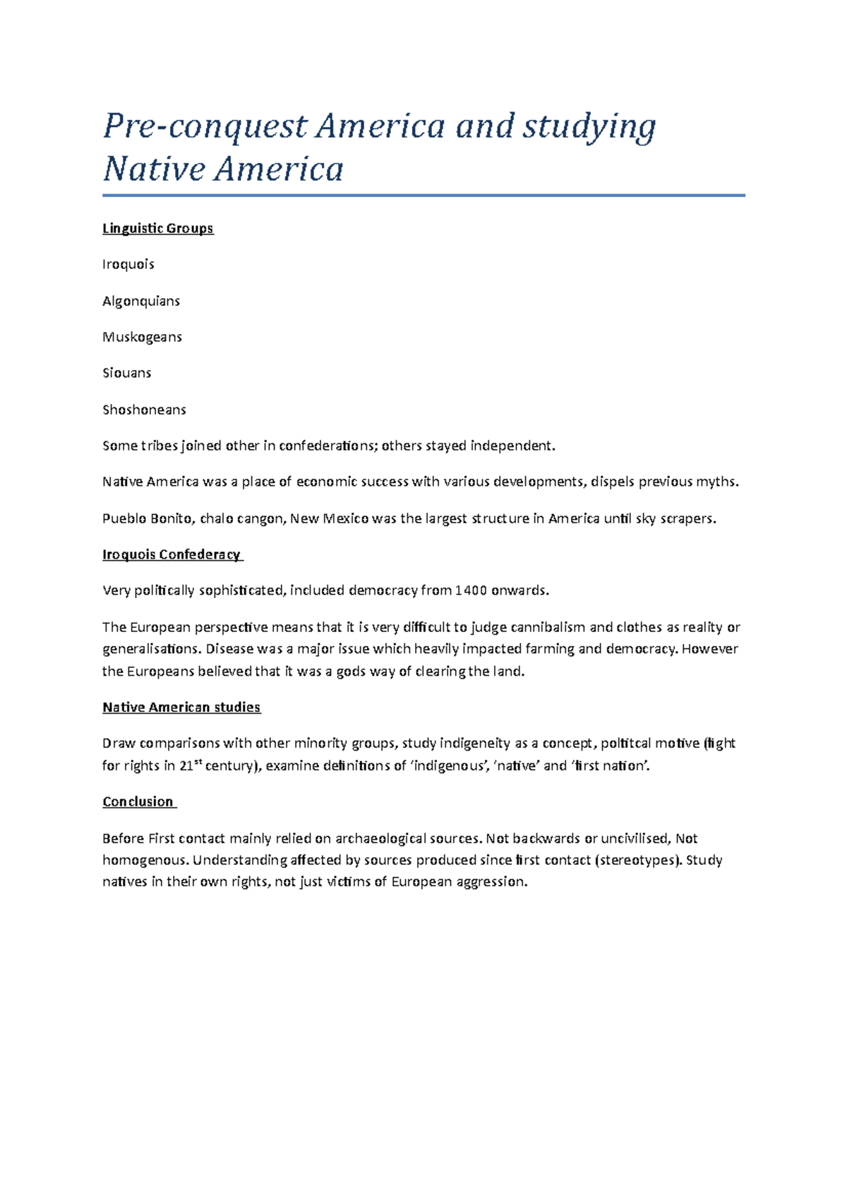 Preconquest America and studying Native America - Pre-conquest America ...