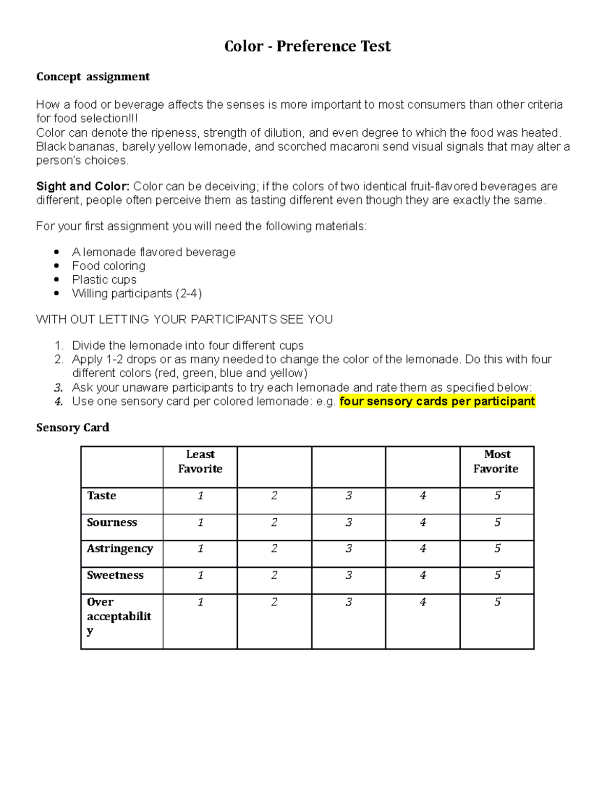 Color Preference (A) - notes - Color - Preference Test Concept ...