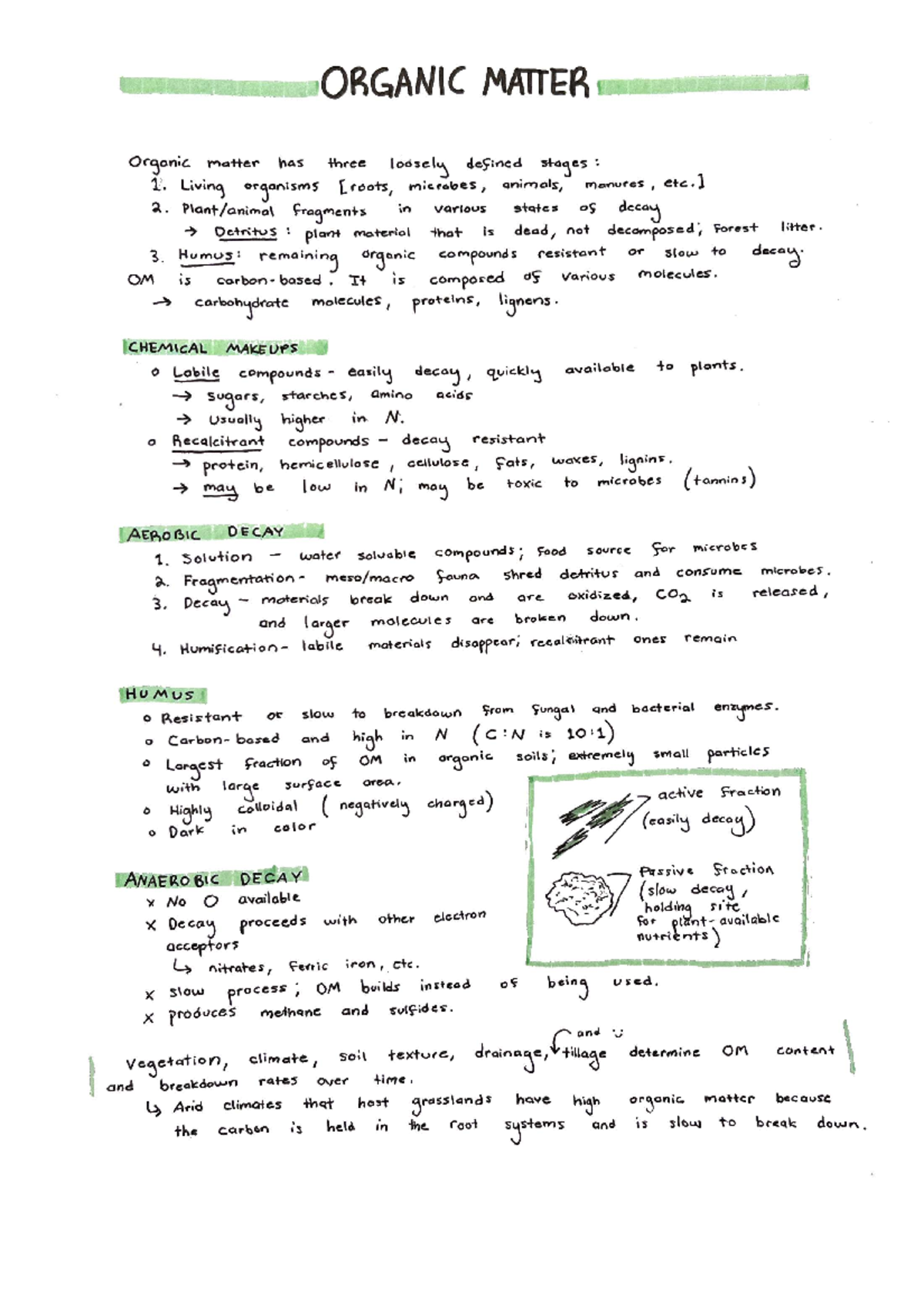 Organic Matter Basic Summary - HLT 2140 - Studocu