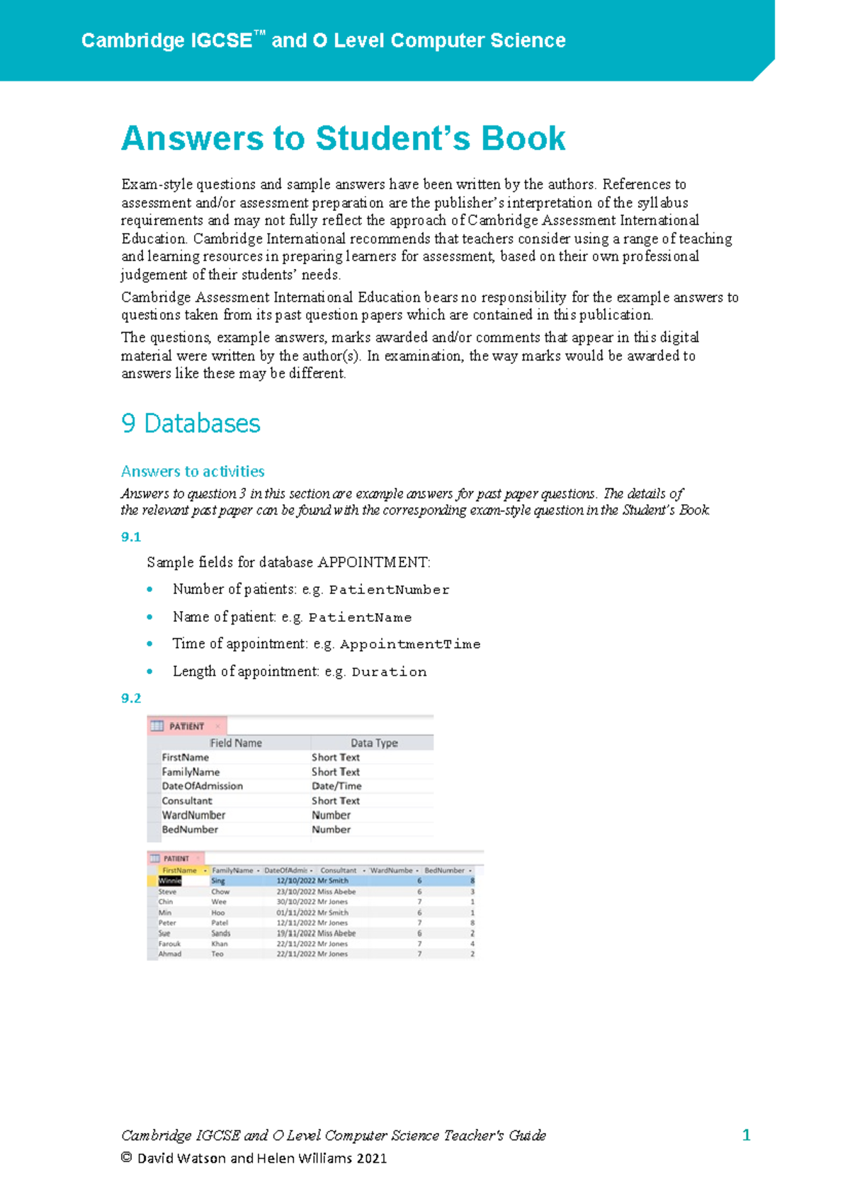 Answers to Chapter 9 activities and questions - Cambridge IGCSE™ and O ...