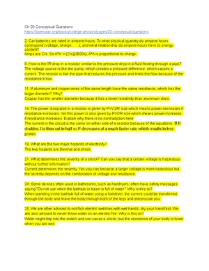 Ch 25 Conceptual Questions - Ch 25 Conceptual Questions - Studocu