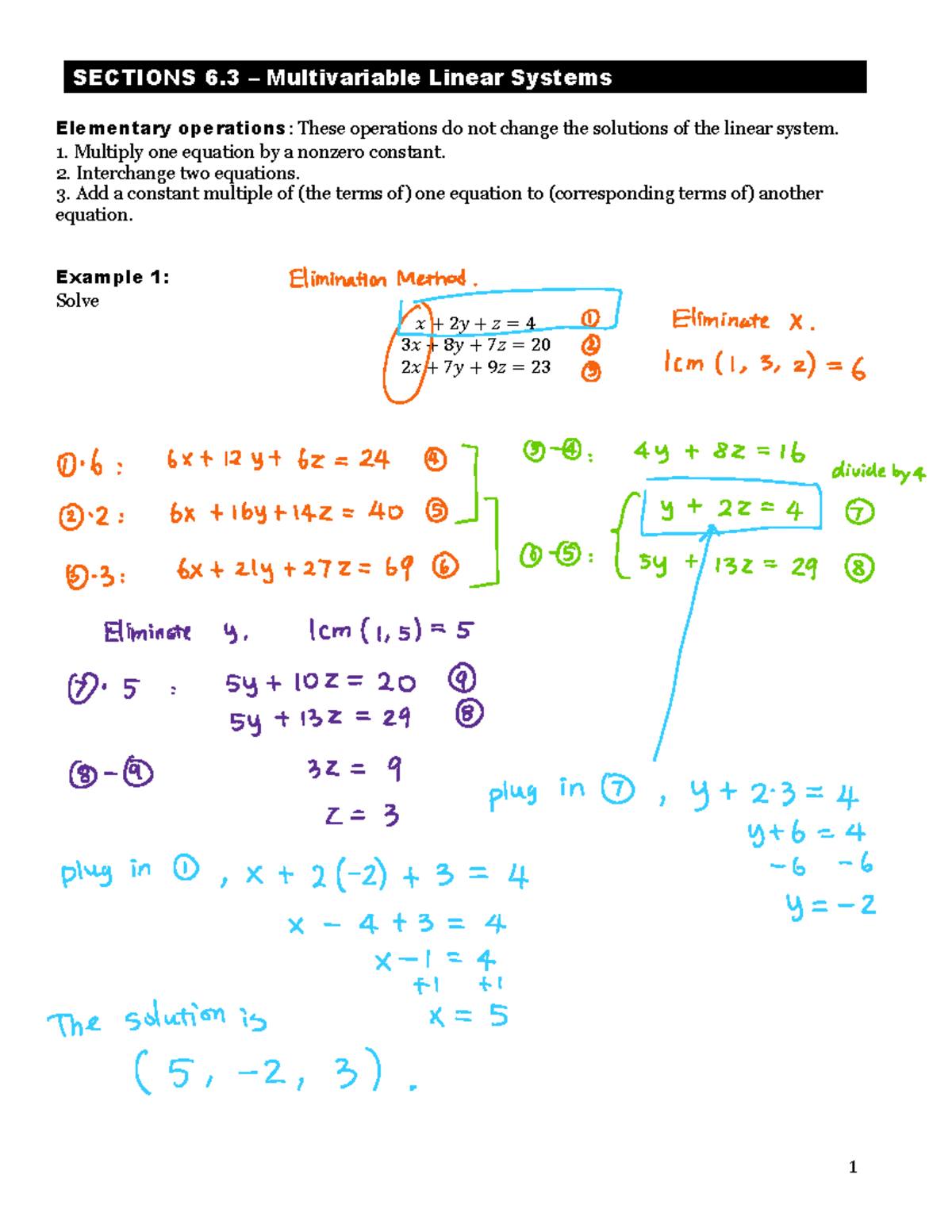 120 15F notes 6 - Chapter 6.3 Review - MAT 772 - 1 SECTIONS 6 ...