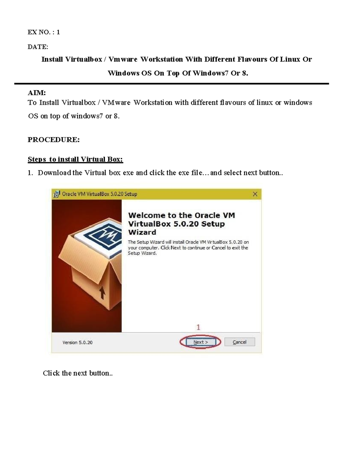 Cloud compiting final printing manual 2017 (1) - EX NO. : 1 DATE: Install Virtualbox / Vmware ...