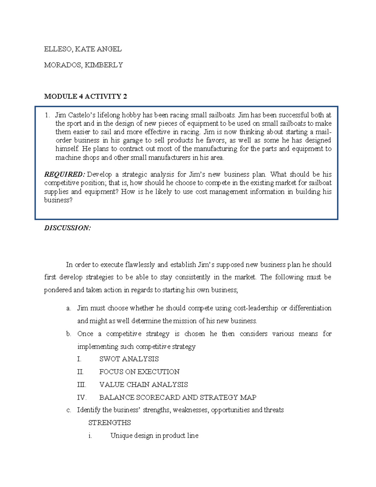 Pdfcoffee -econ dev - ELLESO, KATE ANGEL MORADOS, KIMBERLY MODULE 4 ACTIVITY 2 Jim Castelo’s ...
