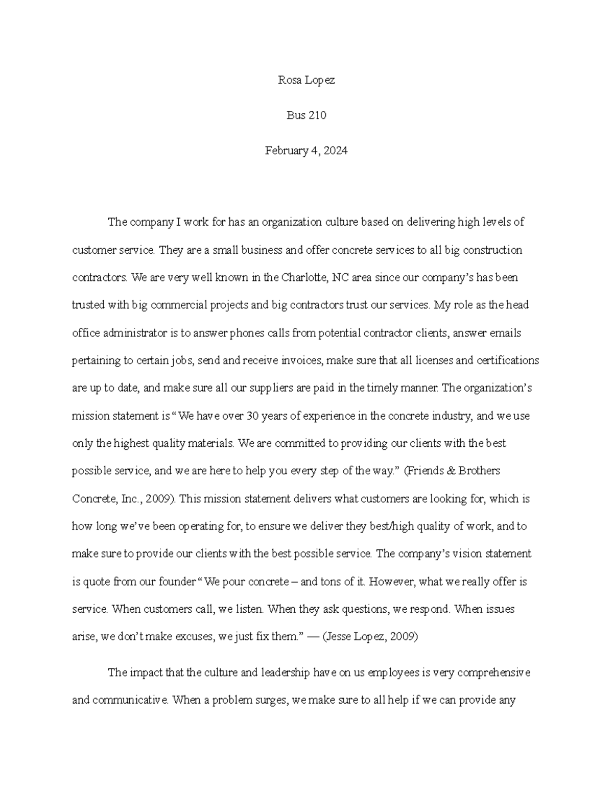 Bus 210-Module 4 - Organizational Culture and Leadership - Rosa Lopez ...