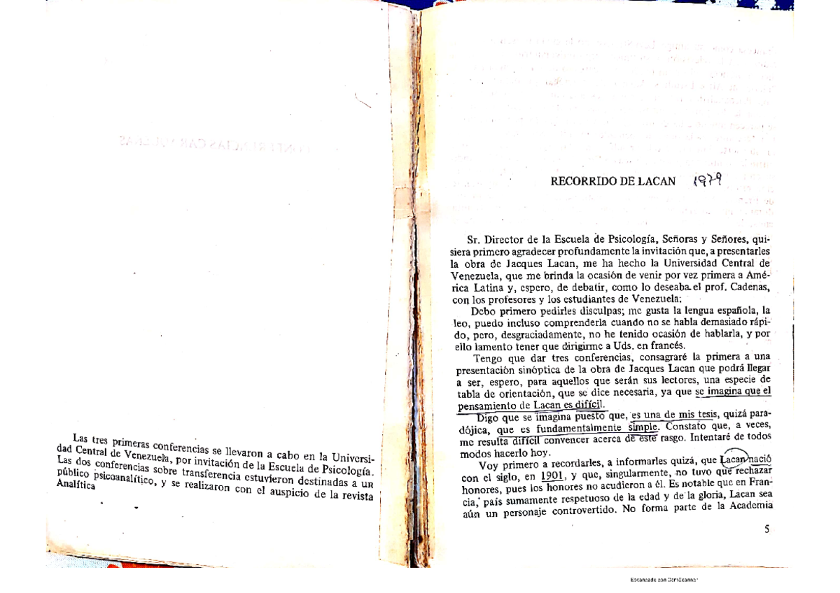 El recorrido de Lacan cap 1 - Teoria Psicoanalítica II - Studocu