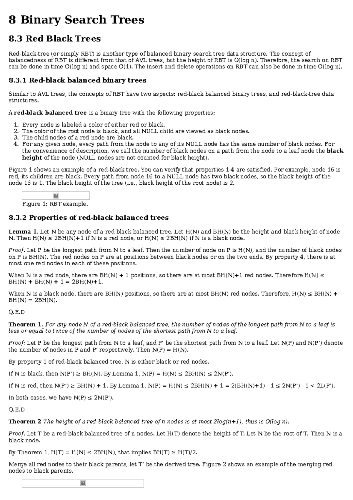 L08 03 Lecture Notes 8 Binary Search Trees 8 Red Black Trees Red Black Tree Or Simply Rbt