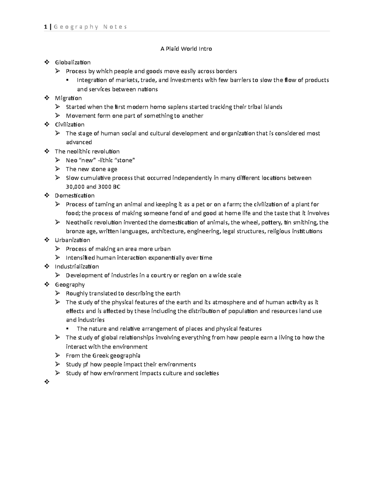 Geography Notes Ch - Emily Kaufman's class - 1 | G e o g r a p h y N o ...