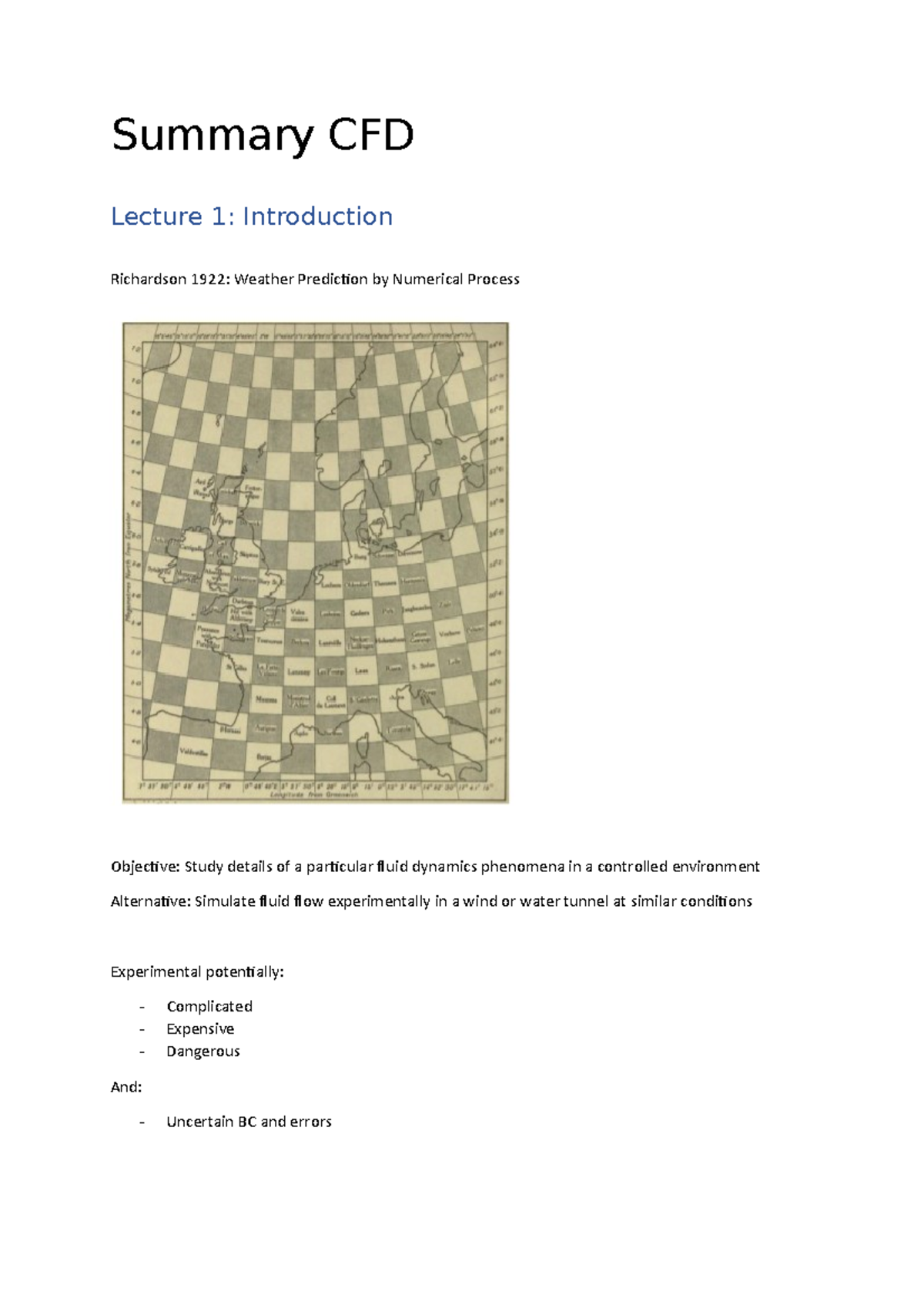 Summary CFD (Most important slides with comments) - Summary CFD Lecture ...