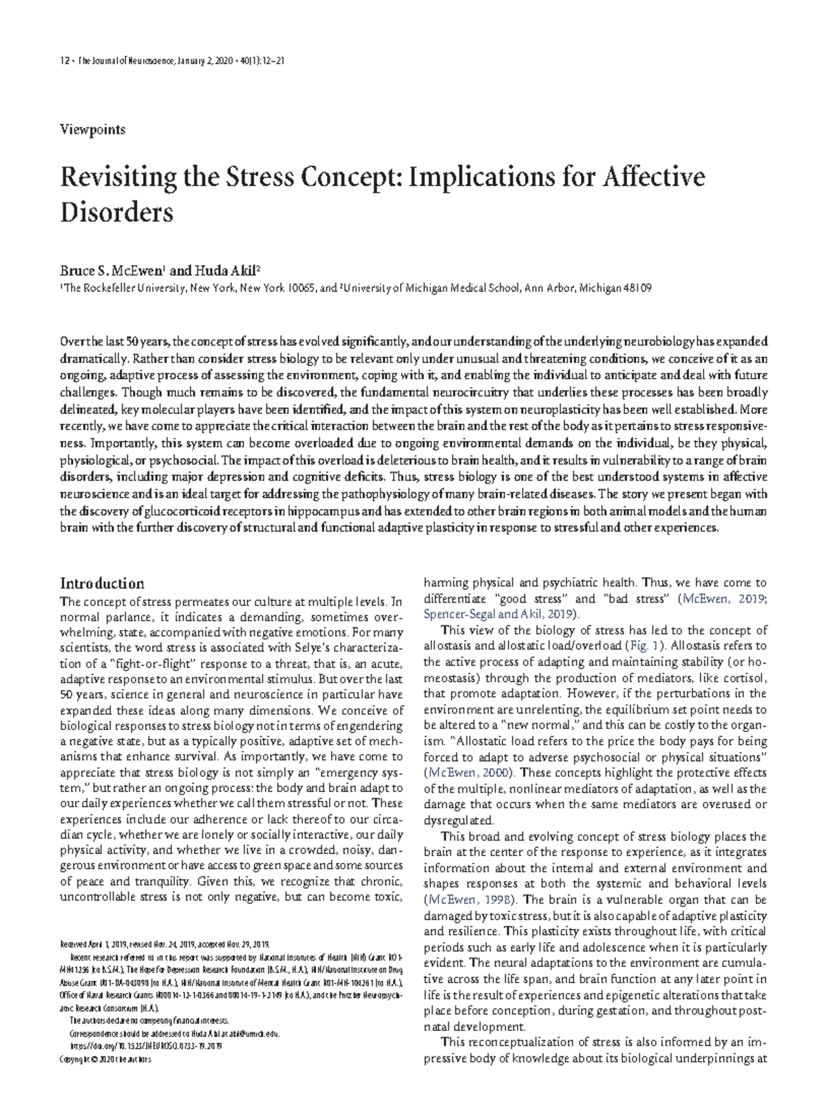 Revisiting the Stress Concept - Viewpoints Revisiting the Stress ...